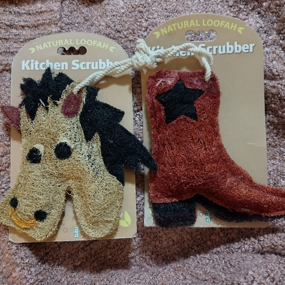 natural loofah | Kitchen | Loofahart 0 Natural 2 Kitchen Scrubbers ...